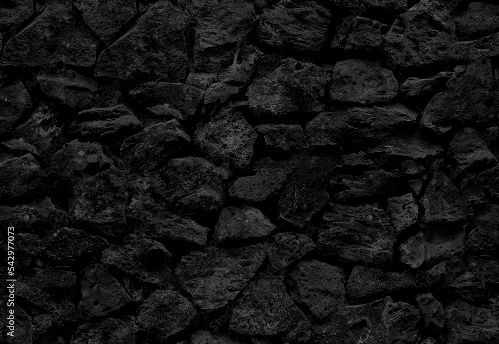 Black stone wall. Rocks. Wall. Background . Seamless texture. Tileing ...