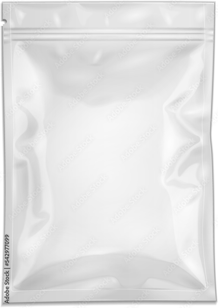 Vetor de Mockup Blank Filled Retort Foil Pouch Bag Packaging With ...