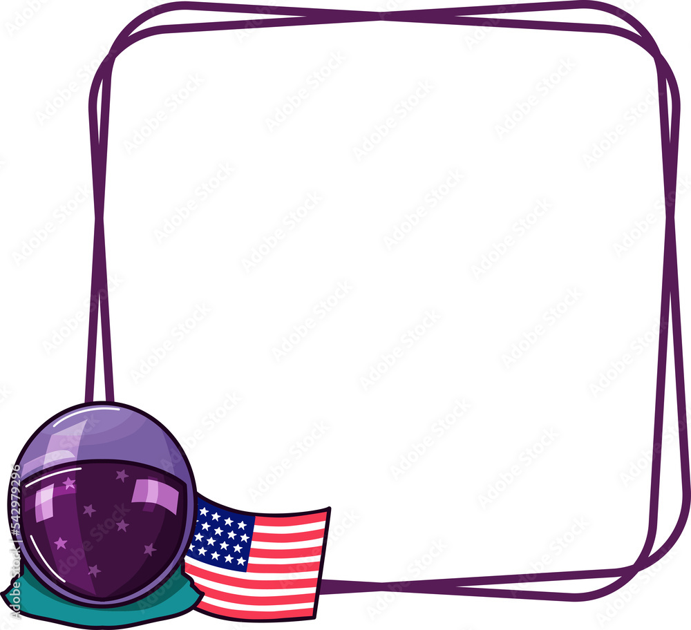 Space frame with an astronaut on a transparent background. Png Stock ...