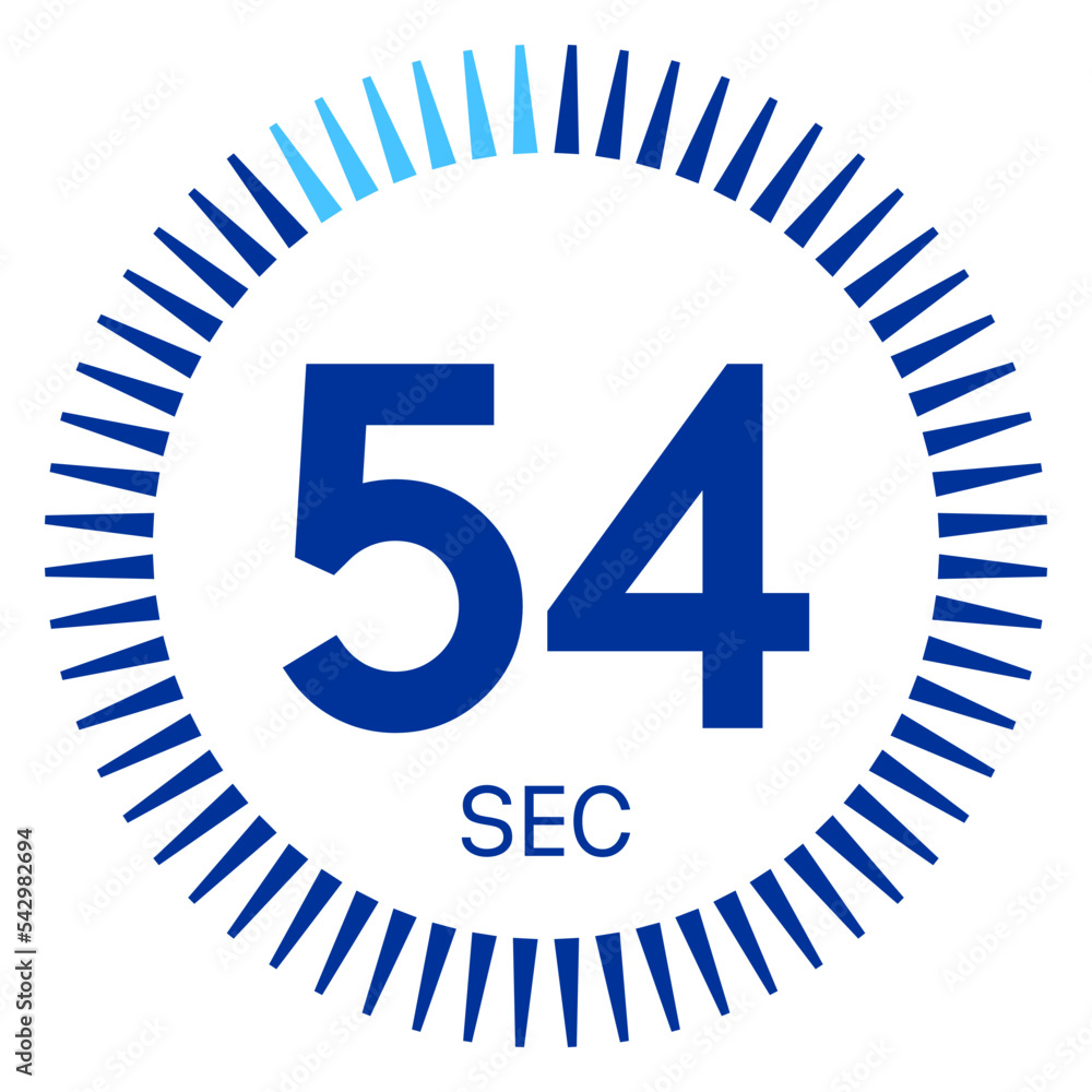 54 seconds,concept of time,timer icon,vector illustration,circle time ...