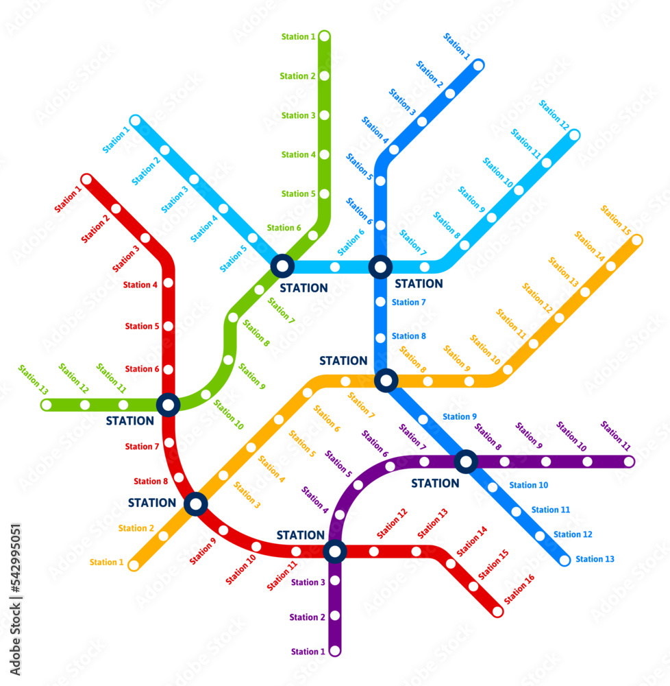 Metro subway, underground railway city transport map, vector urban tube ...