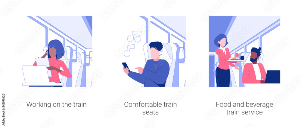 Business travel by high-speed train isolated concept vector ...