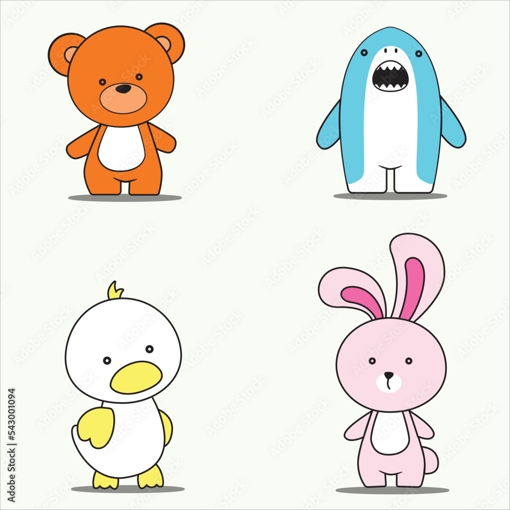 cartoon animals for animation projects Stock Vector | Adobe Stock
