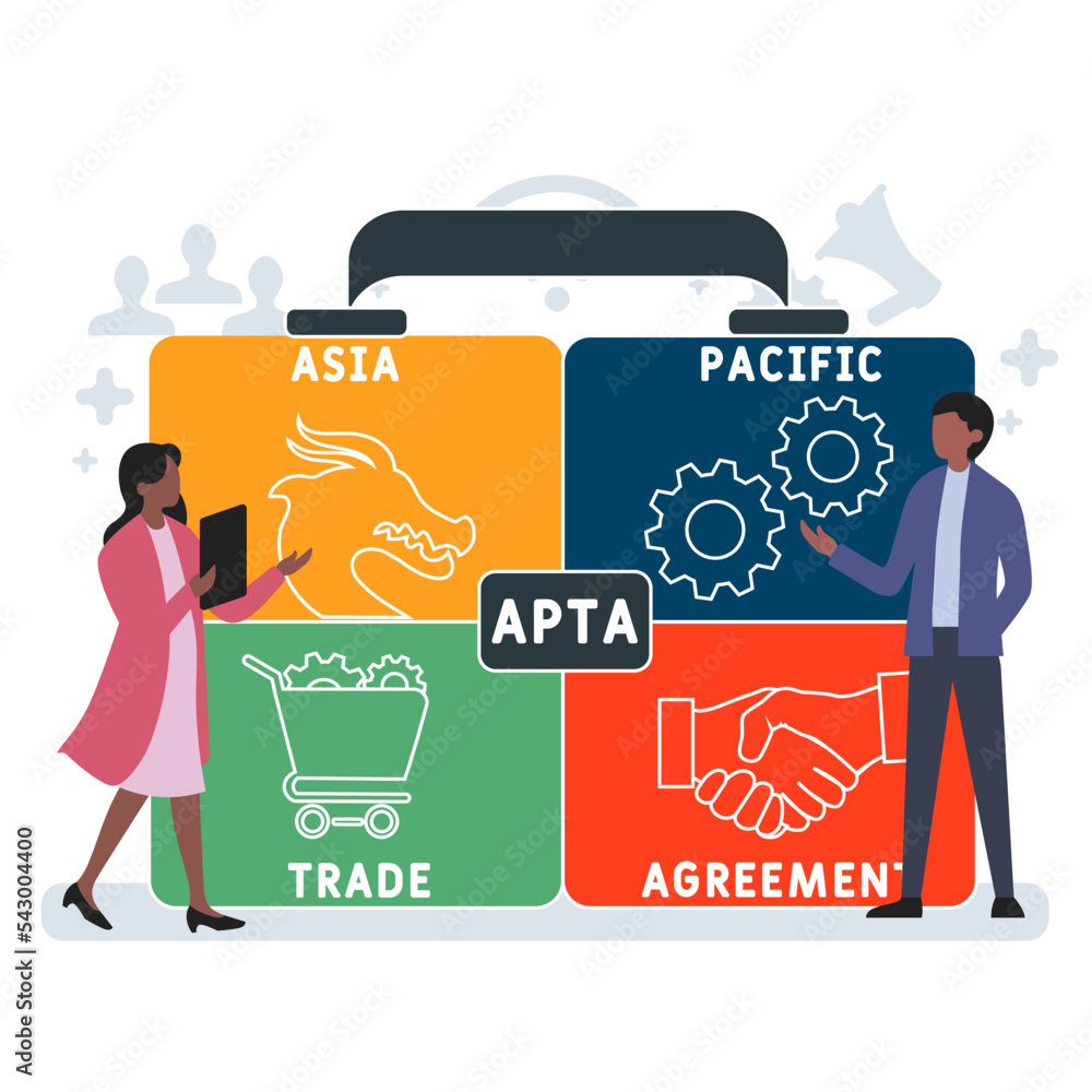apta - asia pacific trade agreement acronym. business concept ...