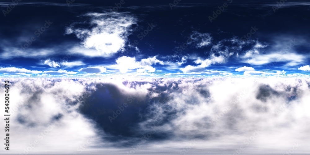 Panorama of clouds, HDRI, environment map , Round panorama, spherical ...