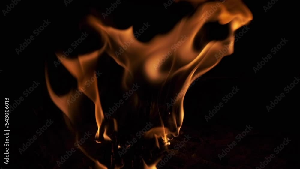 Fire and black background Stock Video | Adobe Stock