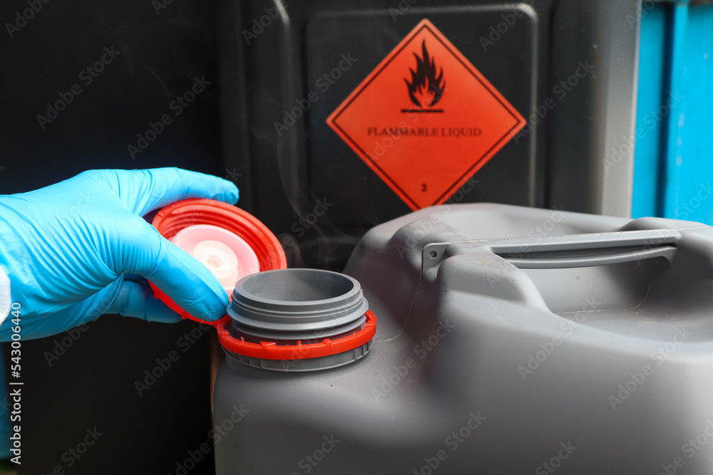 Flammable liquid symbol on the chemical tank Stock Photo | Adobe Stock