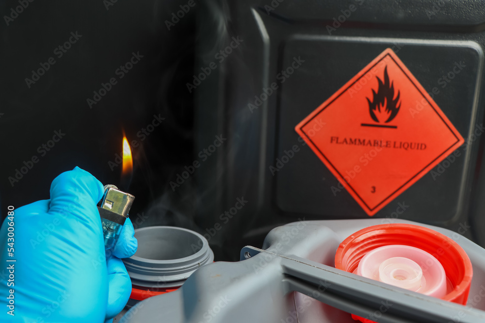 Flammable liquid symbol on the chemical tank Stock Photo | Adobe Stock