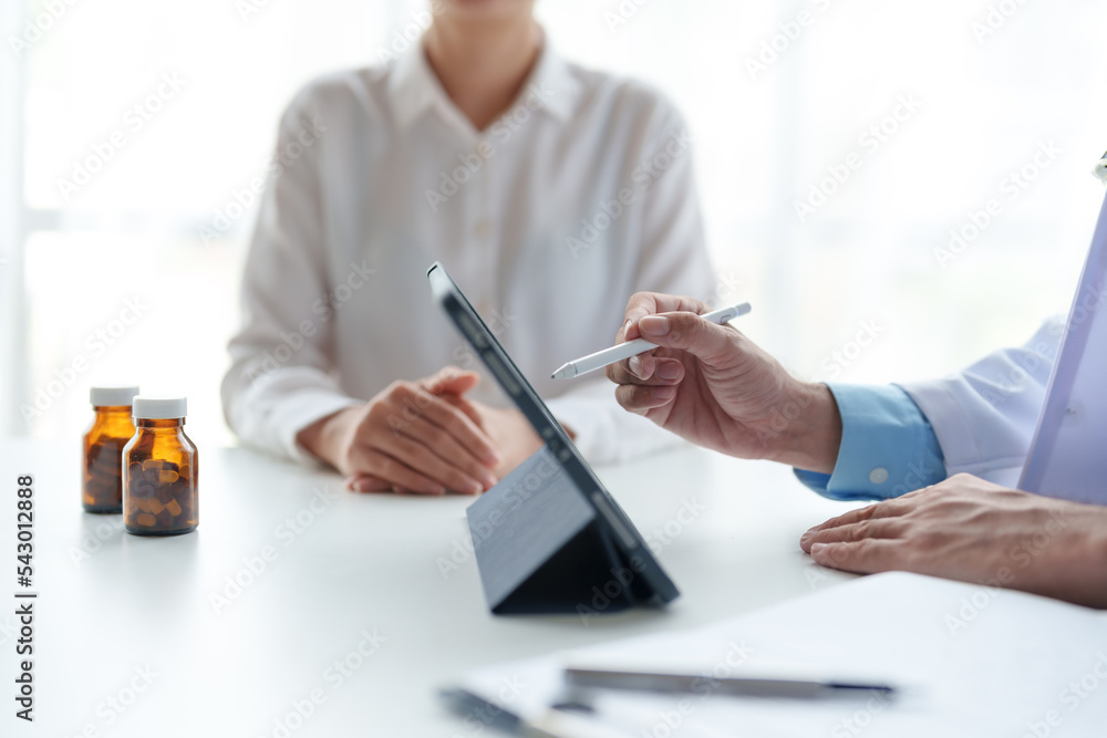 Doctor are explaining patient treatment and medication information ...