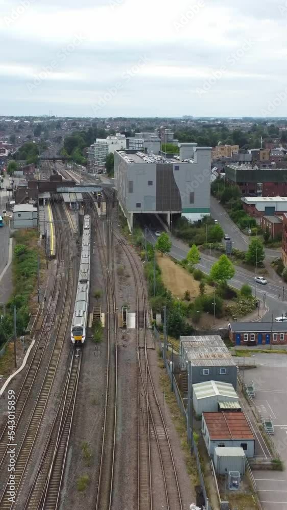 Aerial View of British Train and Railway Tracks Stock Video | Adobe Stock