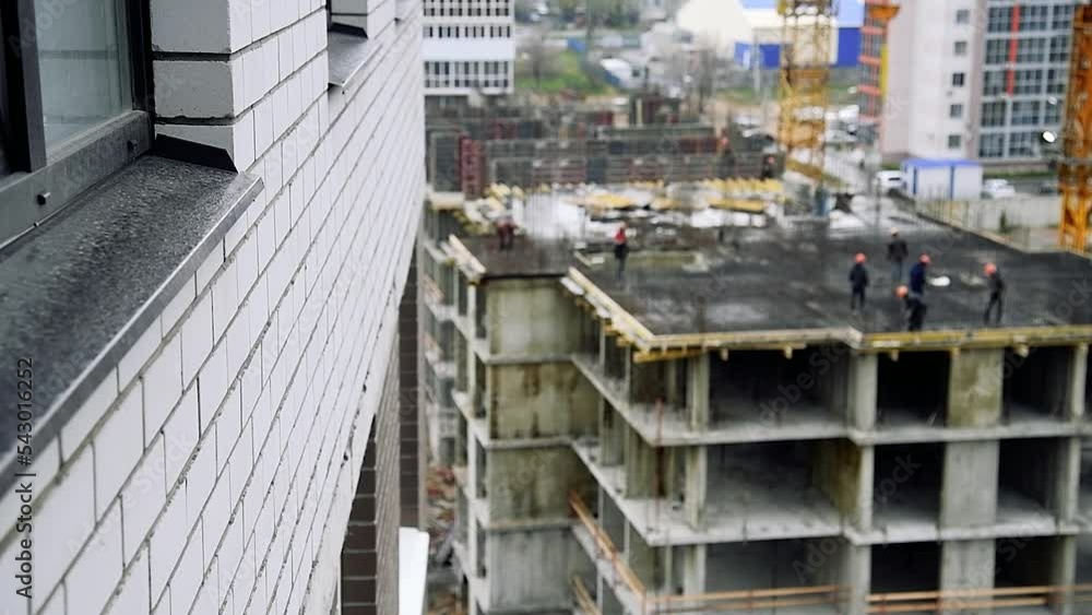 Construction of multi-storey residential building Stock Video | Adobe Stock