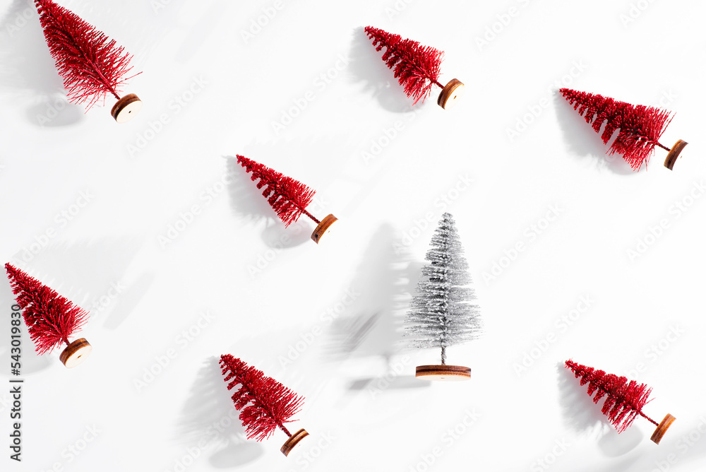 Red Christmas tree pattern Stock Photo | Adobe Stock
