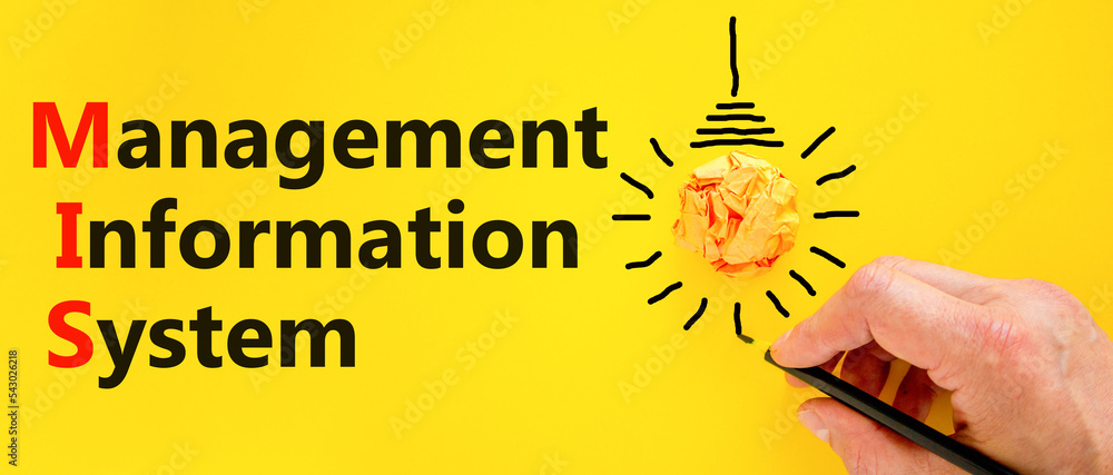MIS management information system symbol. Concept words MIS management ...