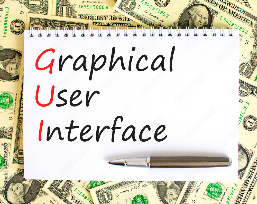GUI graphical user interface symbol. Concept words GUI graphical user ...