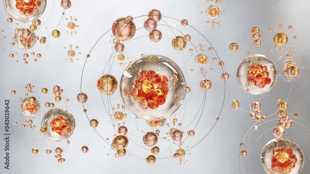 Cosmetic Essence oil Liquid drop with molecule, Atomic structure ...