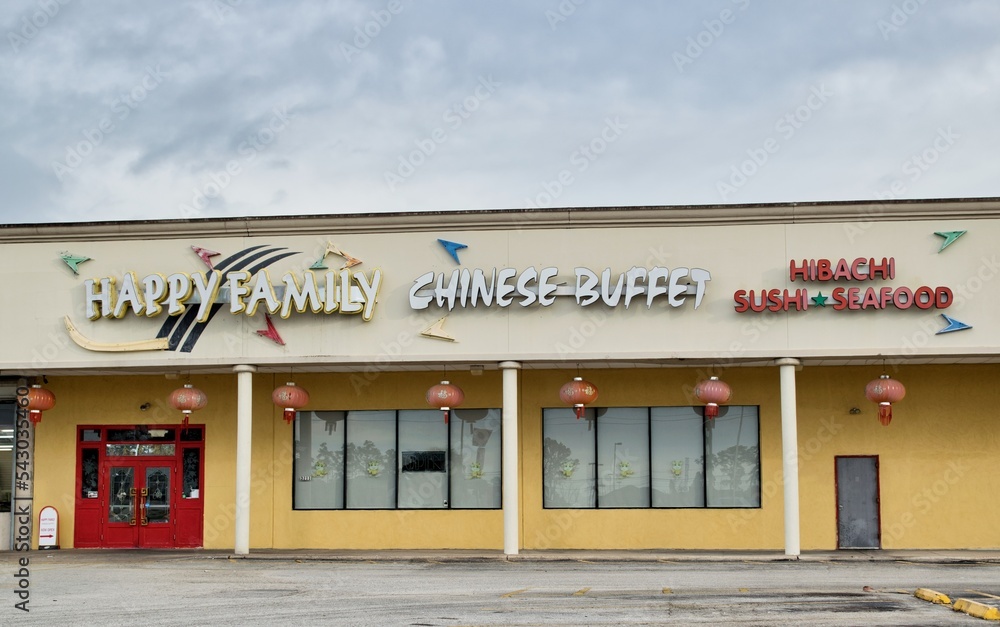 Happy Family Chinese Buffet storefront exterior in Houston, TX. Local ...