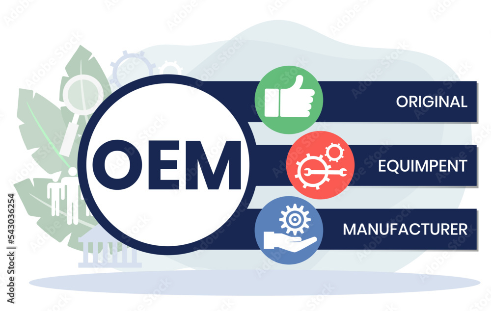 OEM Original Equipment Manufacturer, acronym concept Stock Vector ...