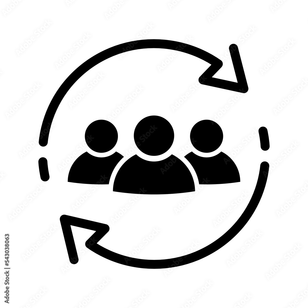 Customer icon. Customer retention symbol on white. Returning clients ...