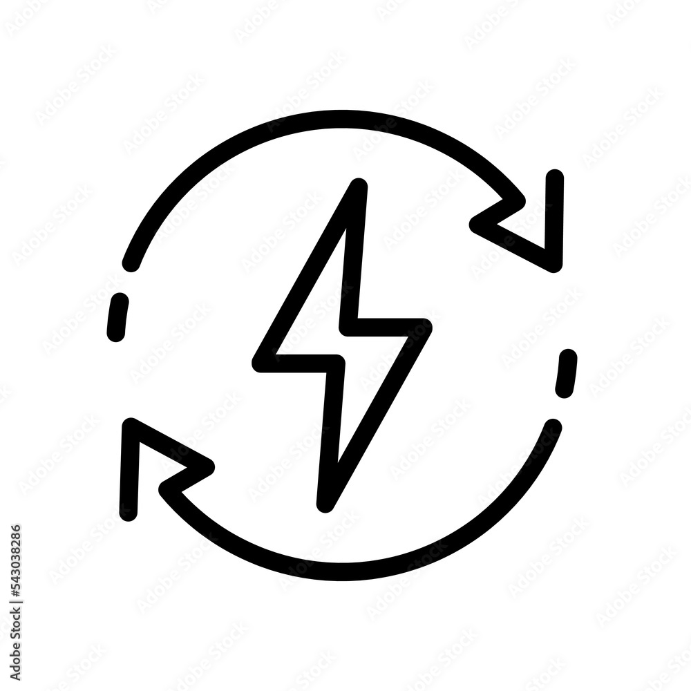 Backup power engine icon in flat style. Auto supply battery energy ...