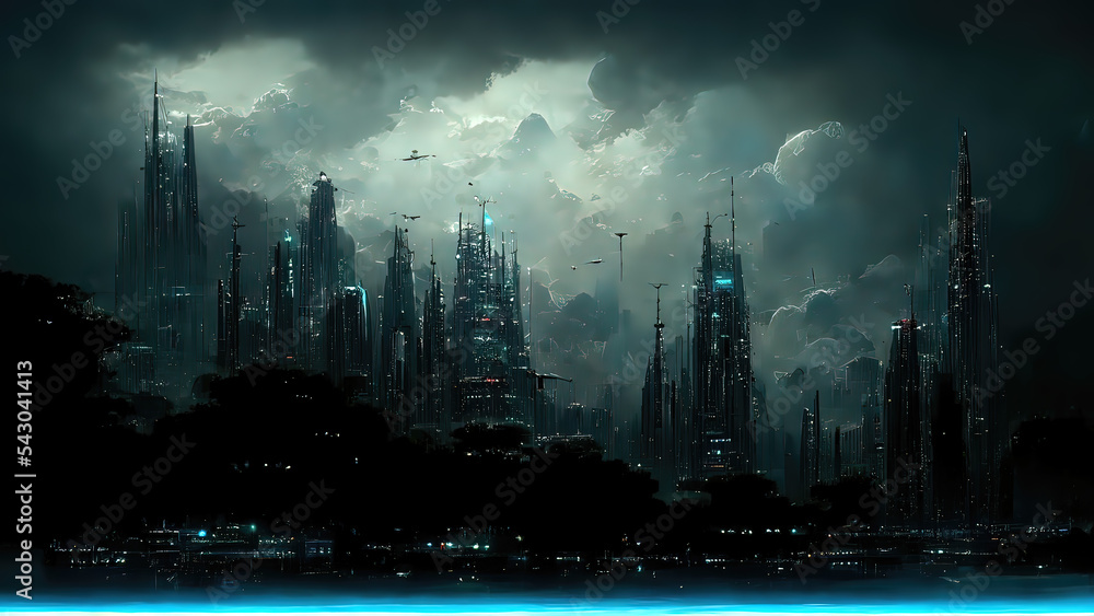 High tech, dystopian background Stock Illustration | Adobe Stock
