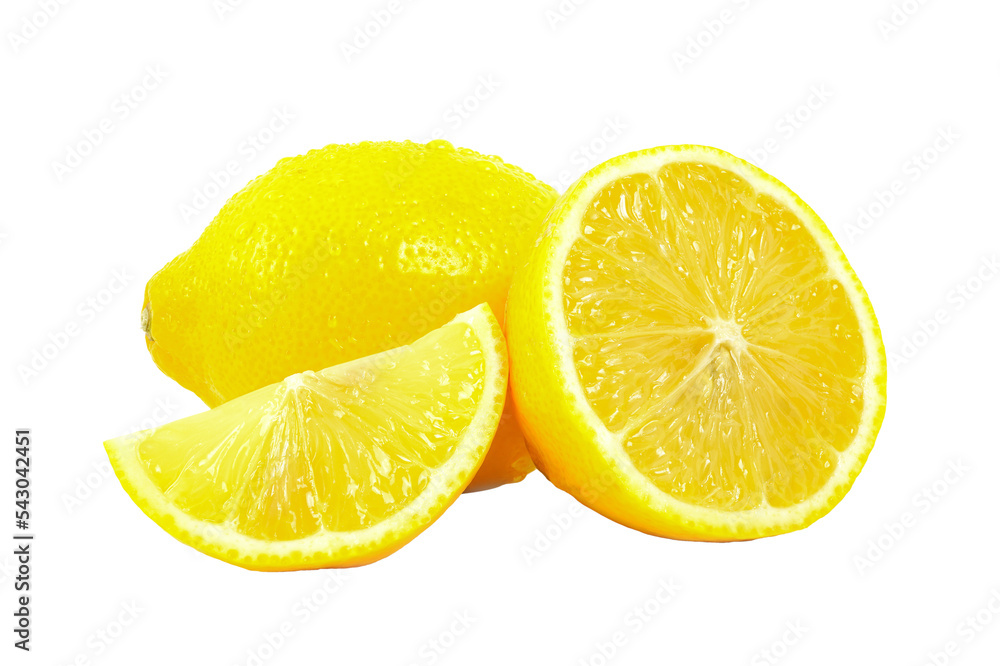 Yellow lemon isolated on white background. Sour vegetarian that can be ...
