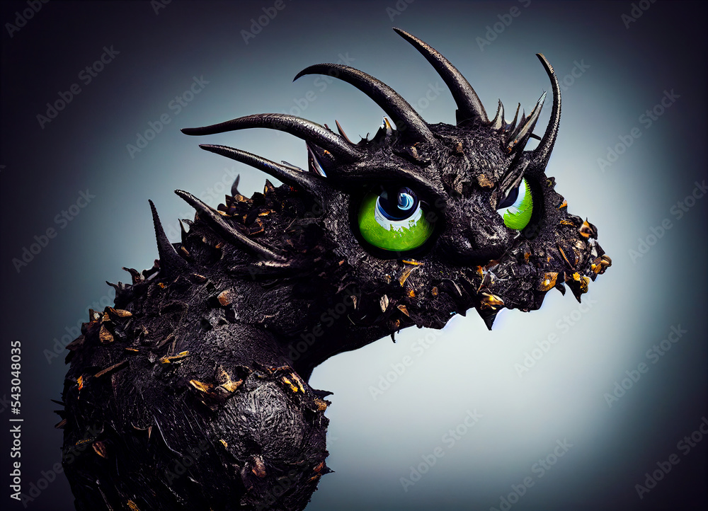 Poop monster, character art of cute alien beast with horns shaped like ...