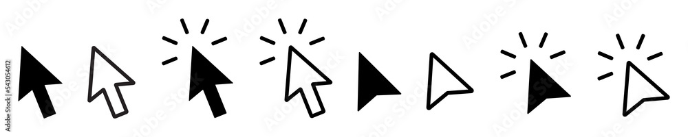 Vector The Cursor Mouse Pointer Icons Set Pointer Cursor Symbols Web