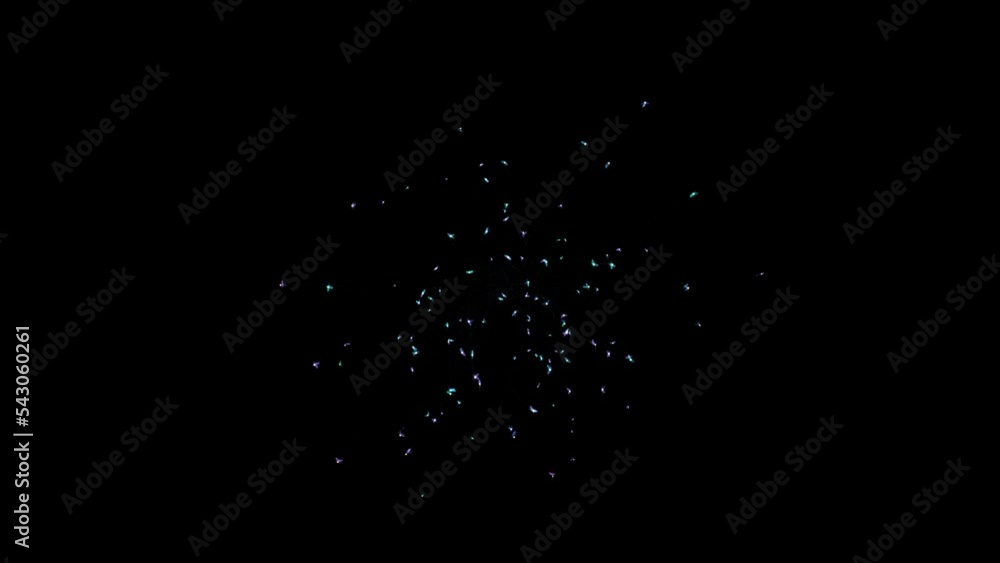 abstract pulsating glow element from particles and dots. explosion, animation of multi-colored ...