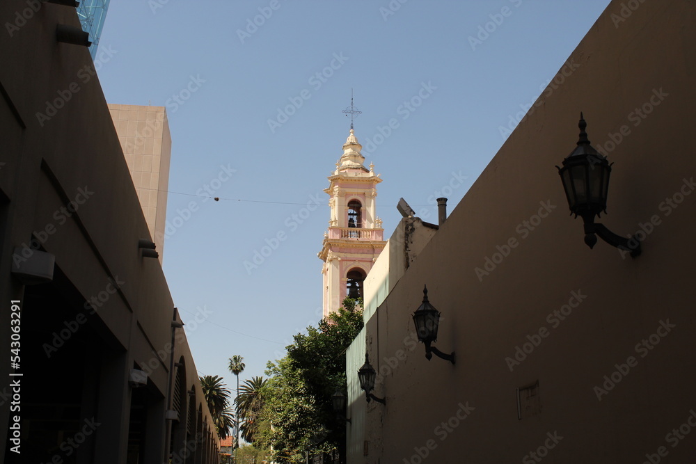 Salta, Argentina: Torre campanario de la principal catedral de la ...