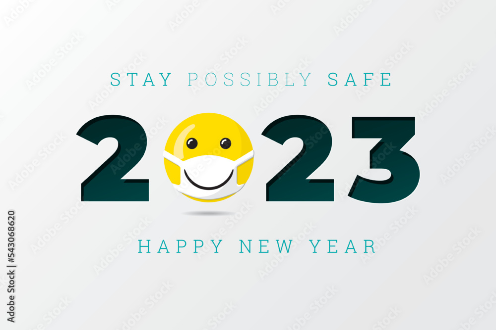 2023 Happy New Year Health Safety Concept with Numerals Logo Smiling ... 2023 Happy New Year Health Safety Concept with Numerals Logo Smiling ...