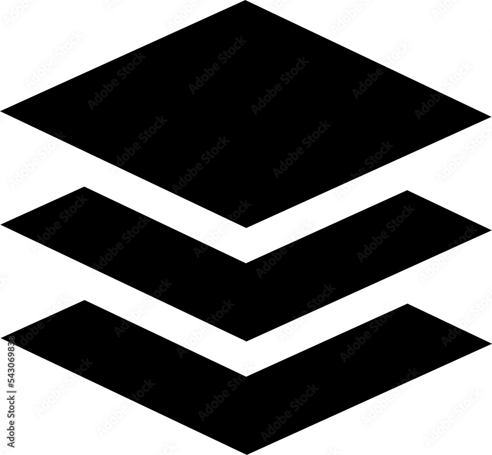 Layer symbol in png. Square layer icon on transparent background. Black layer sign in png Stock ...