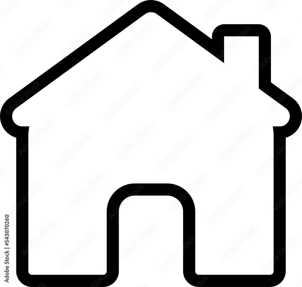 House icon. Home symbol in png. Outline house sign in black. Isolated ...