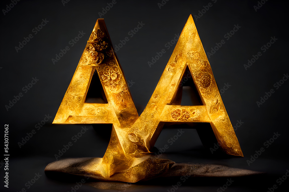 Letra A dorada doble, oro fundido Stock Illustration | Adobe Stock