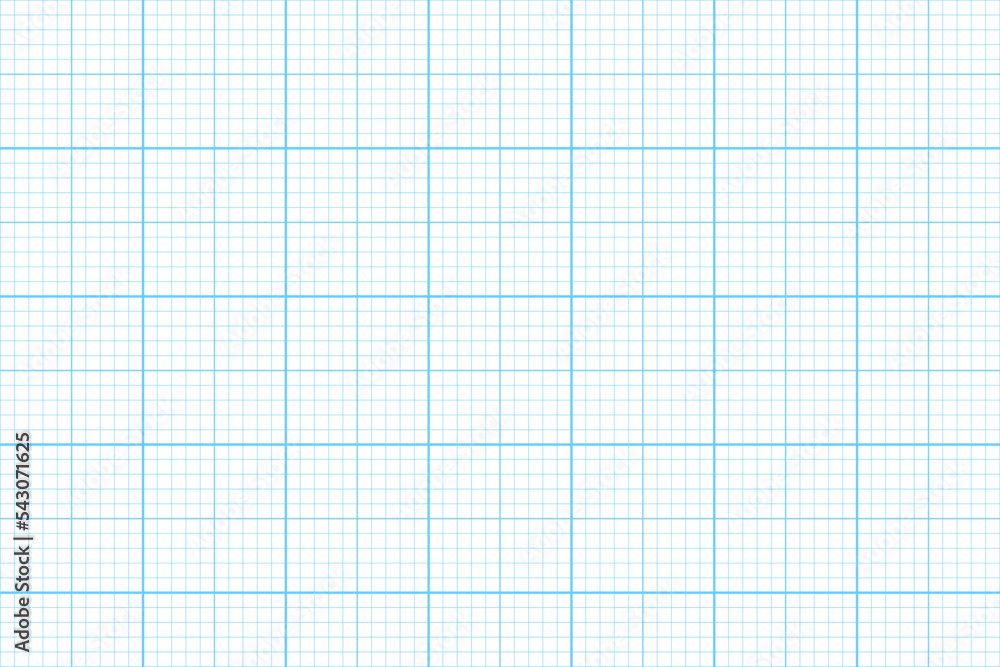 Blue grid paper pattern. Checkered sheet template for notebook page in ...