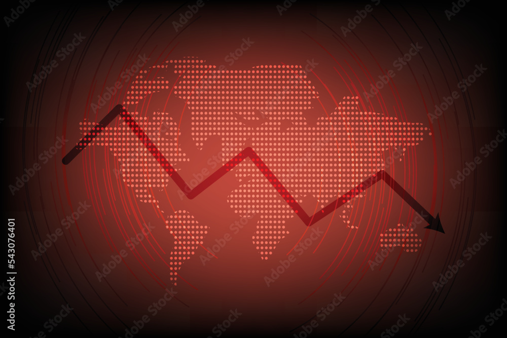 red light of world map for global crisis abstract background Stock ...