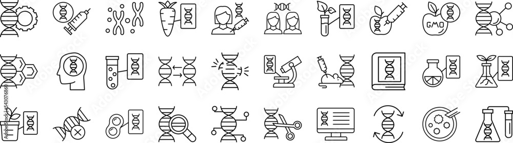 Genetics icons collection vector illustration design Stock Vector ...