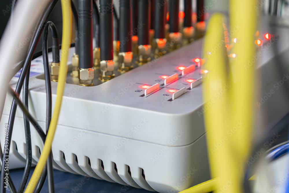 many sim cards are inserted into the gsm gateway. There is a device for ...