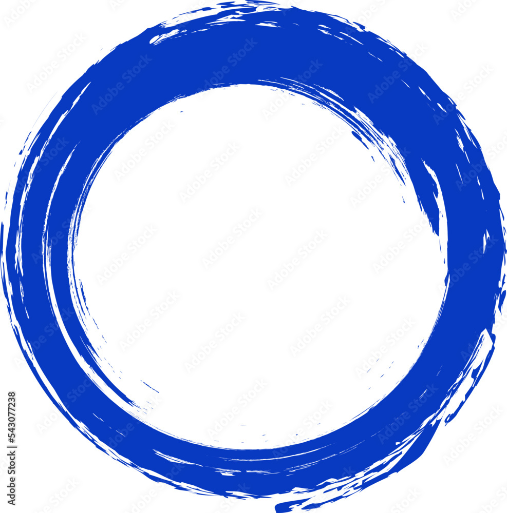 Navy blue circle brush stroke vector isolated on white background. Navy ...
