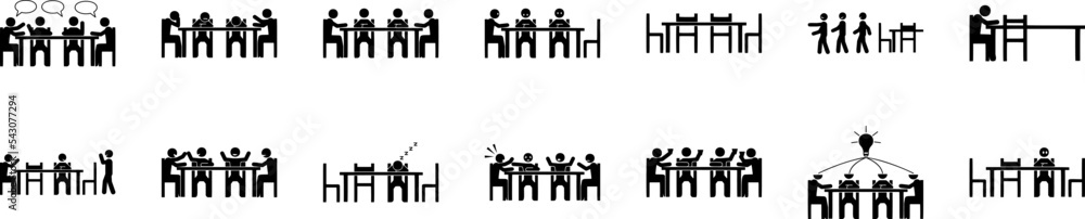 People sitting icons collection vector illustration design Stock Vector ...