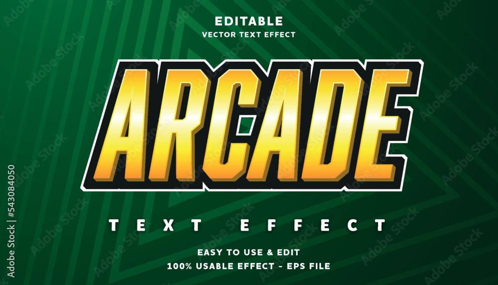 arcade editable text effect with modern and simple style, usable for ...