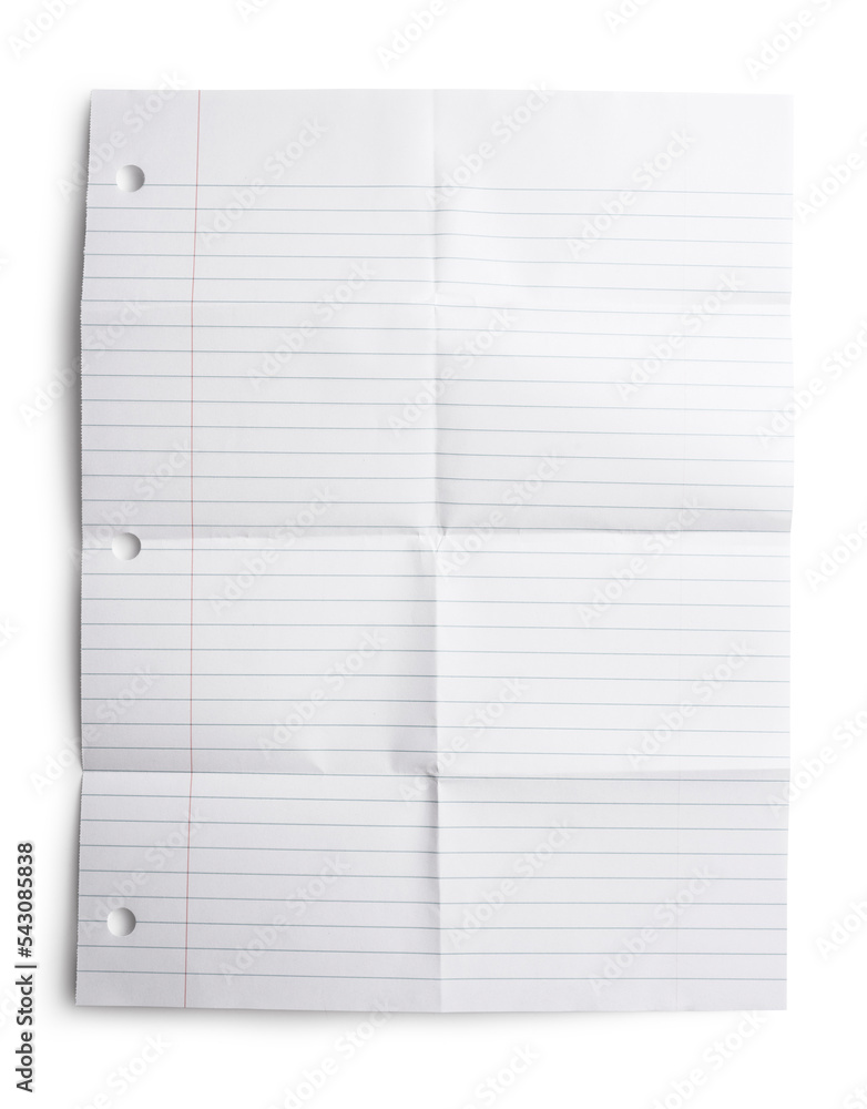 folded paper sheet notebook isolated Stock Photo | Adobe Stock