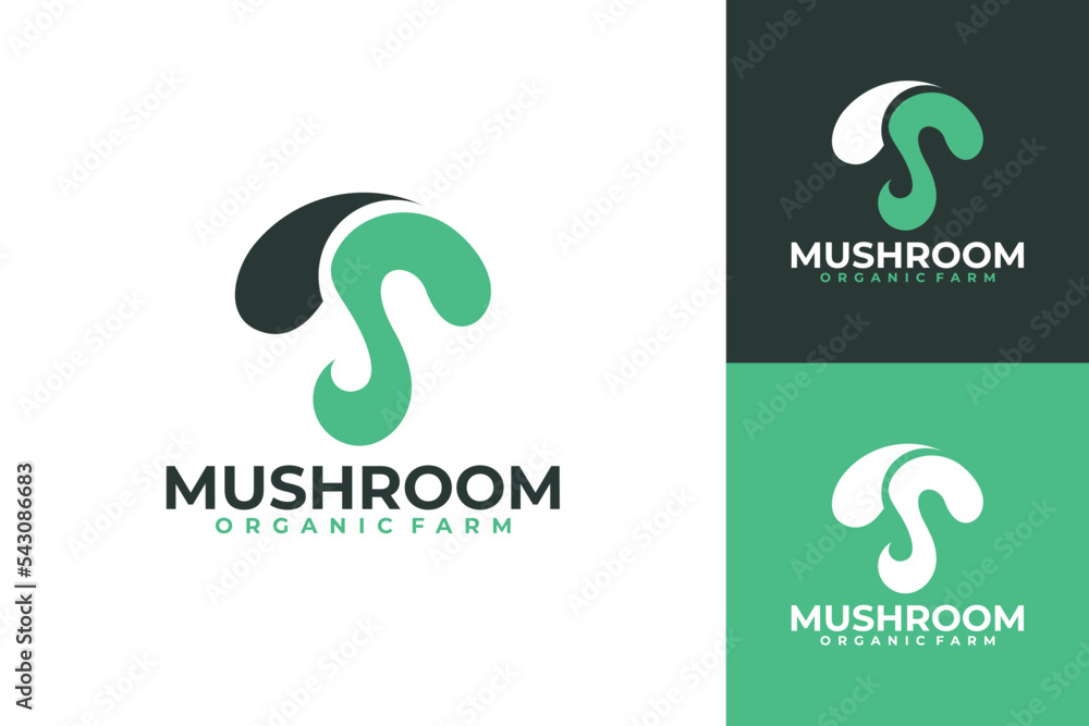 mushroom logo vector design template Stock Vector | Adobe Stock