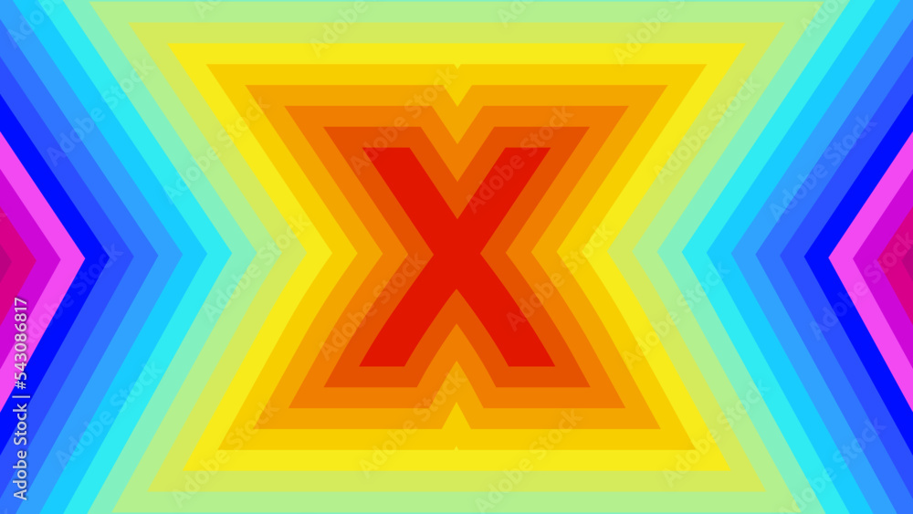 Vector graphic of letter X rainbow background. Alphabet letter X banner ...