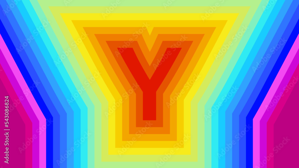 Vector graphic of letter Y rainbow background. Alphabet letter Y banner ...