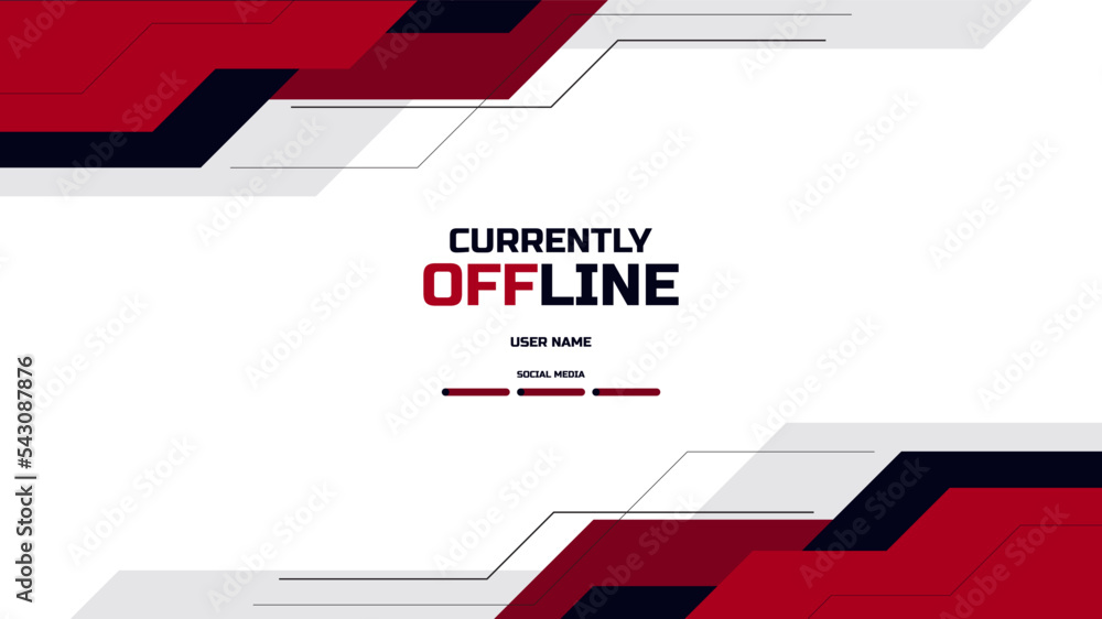 vector of streaming offline banner background with flat shapes in red ...