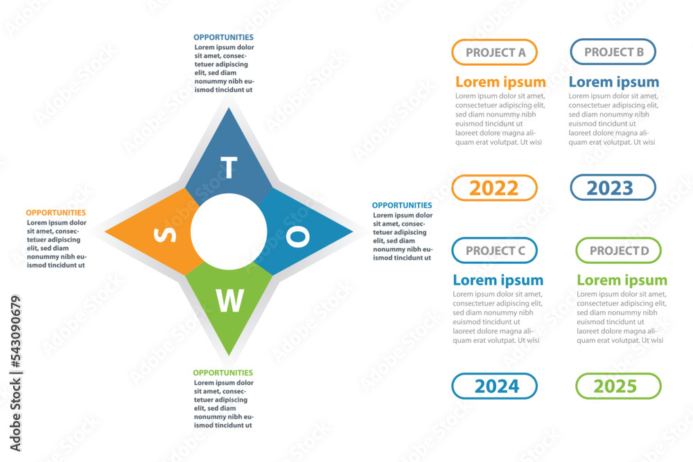 Vector infographic design template with timeline project for business ...