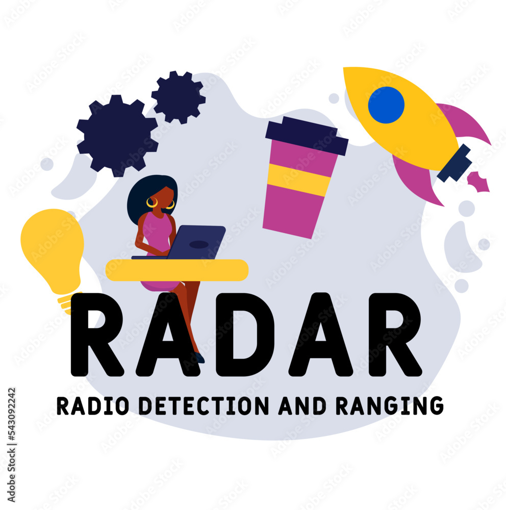 radar - radio detection And ranging acronym. business concept ...
