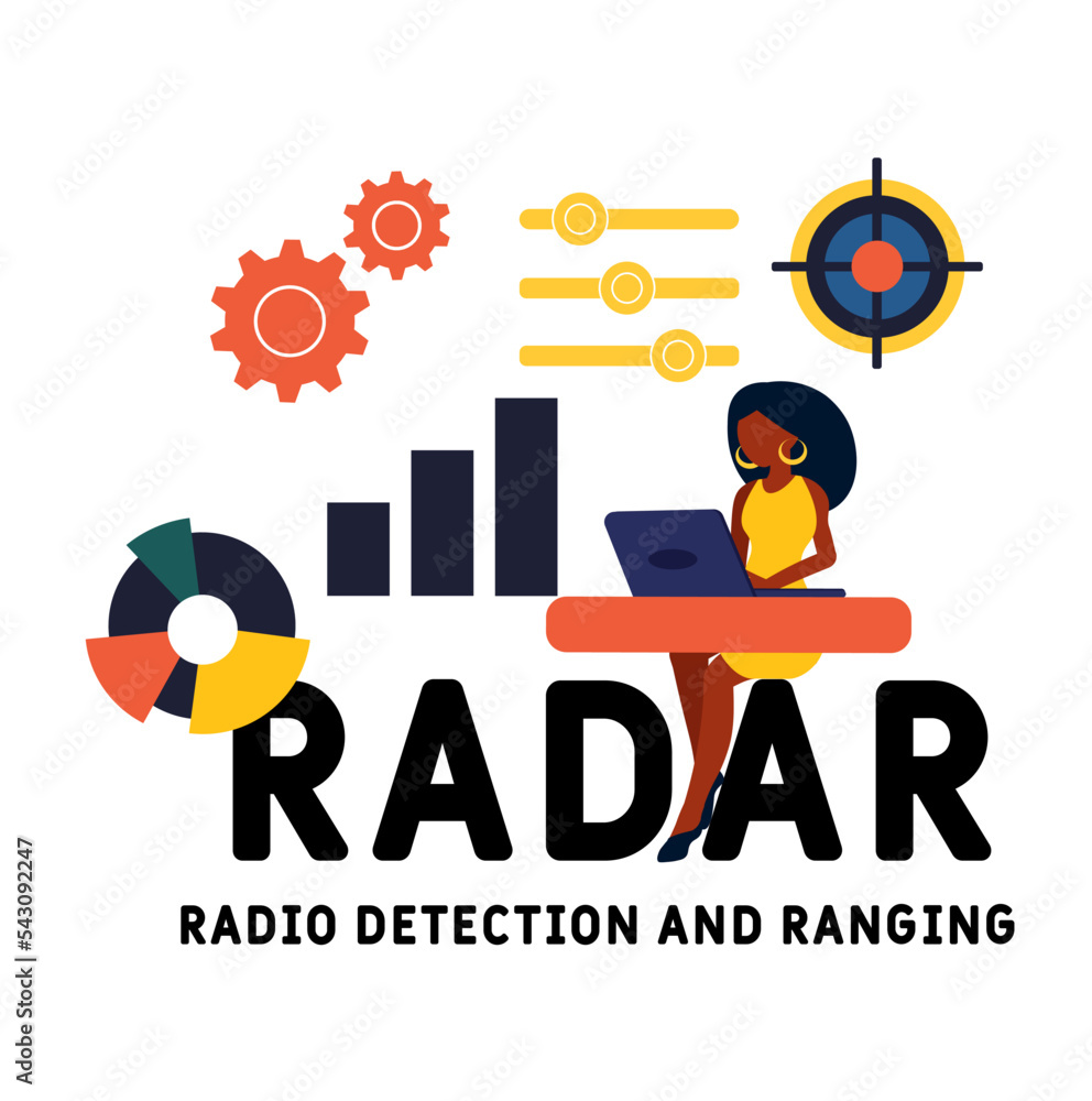 radar - radio detection And ranging acronym. business concept ...