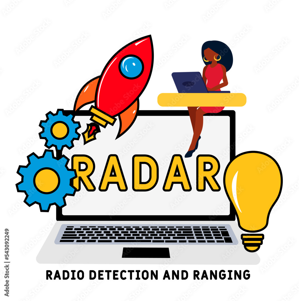 radar - radio detection And ranging acronym. business concept ...