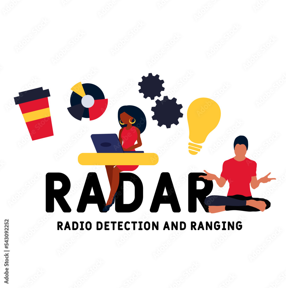 radar - radio detection And ranging acronym. business concept ...